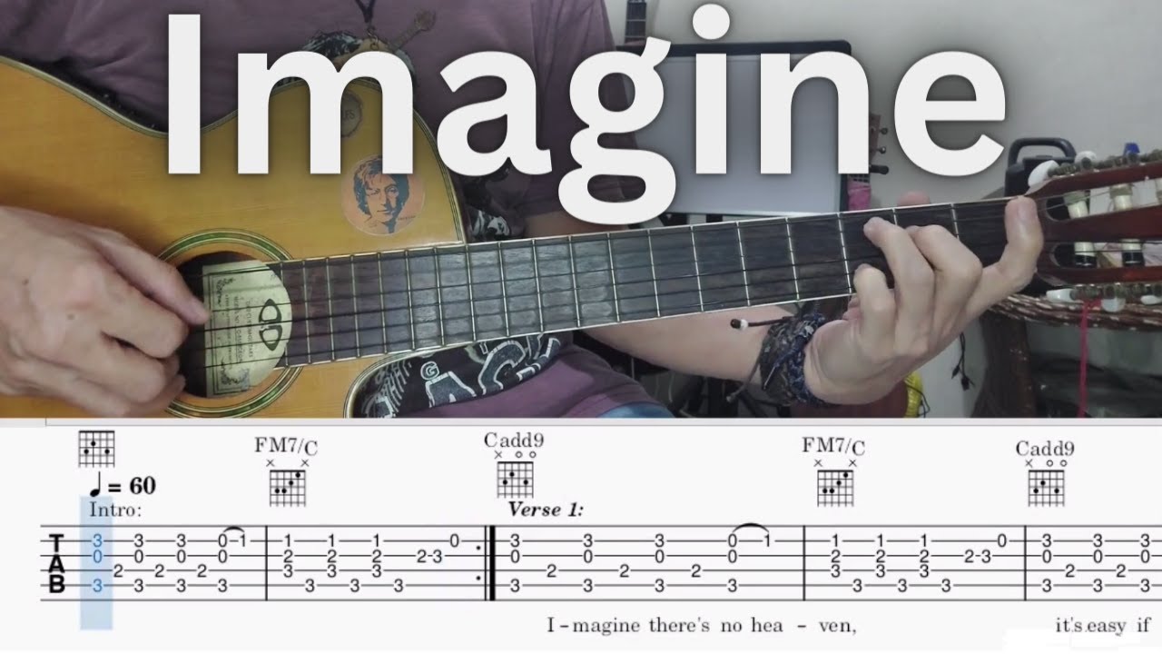 Imagine - John Lennon - Guitar Chords & Lyrics + TAB with Demo ...