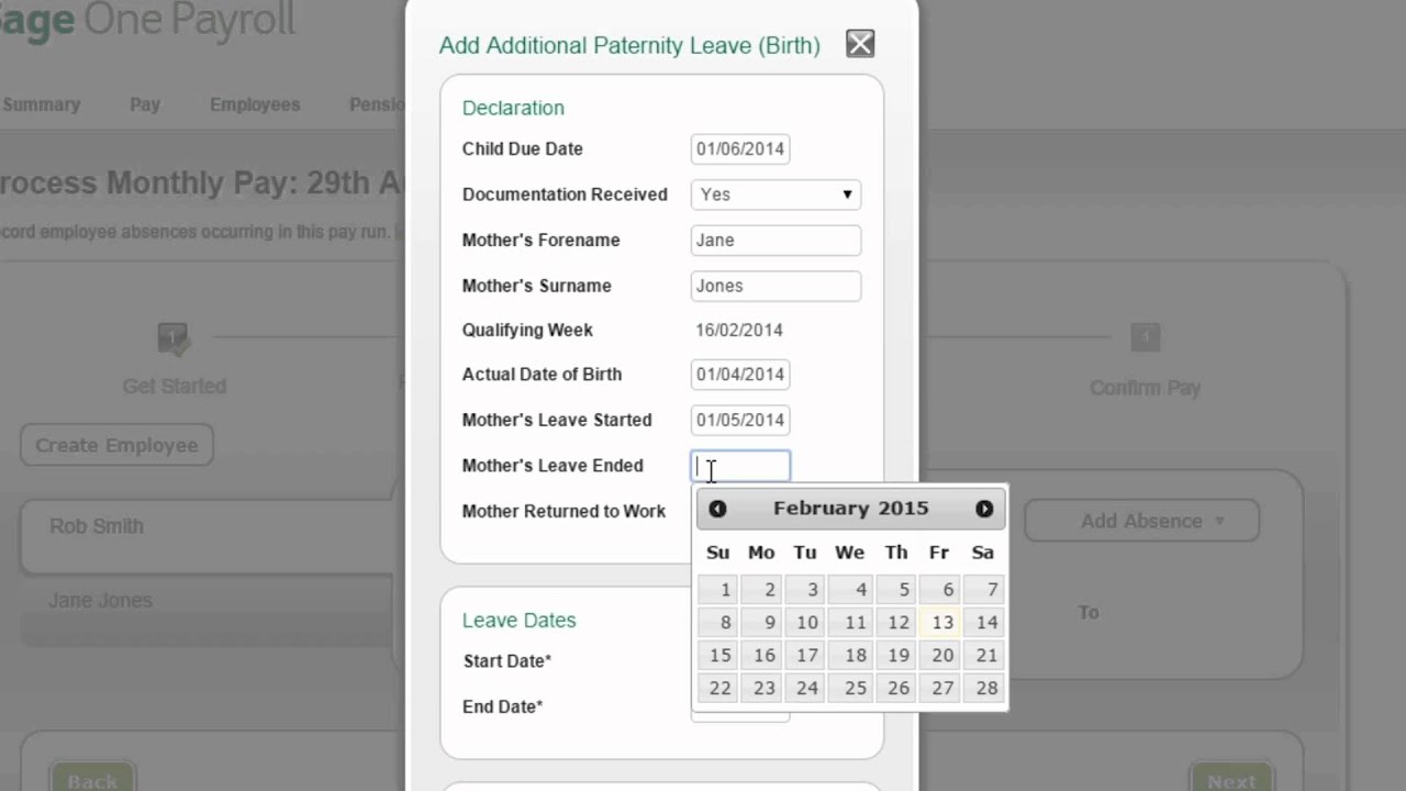 Additional Statutory Paternity Pay in Sage One Payroll - YouTube