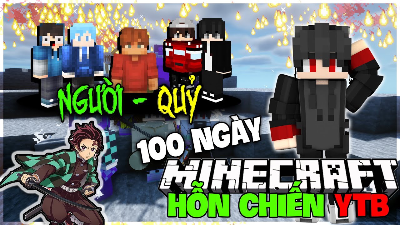 KiraMC Tóm Tắt 100 Ngày Minecraft Sinh Tồn Nhưng Người - Quỷ Hỗn Chiến ...