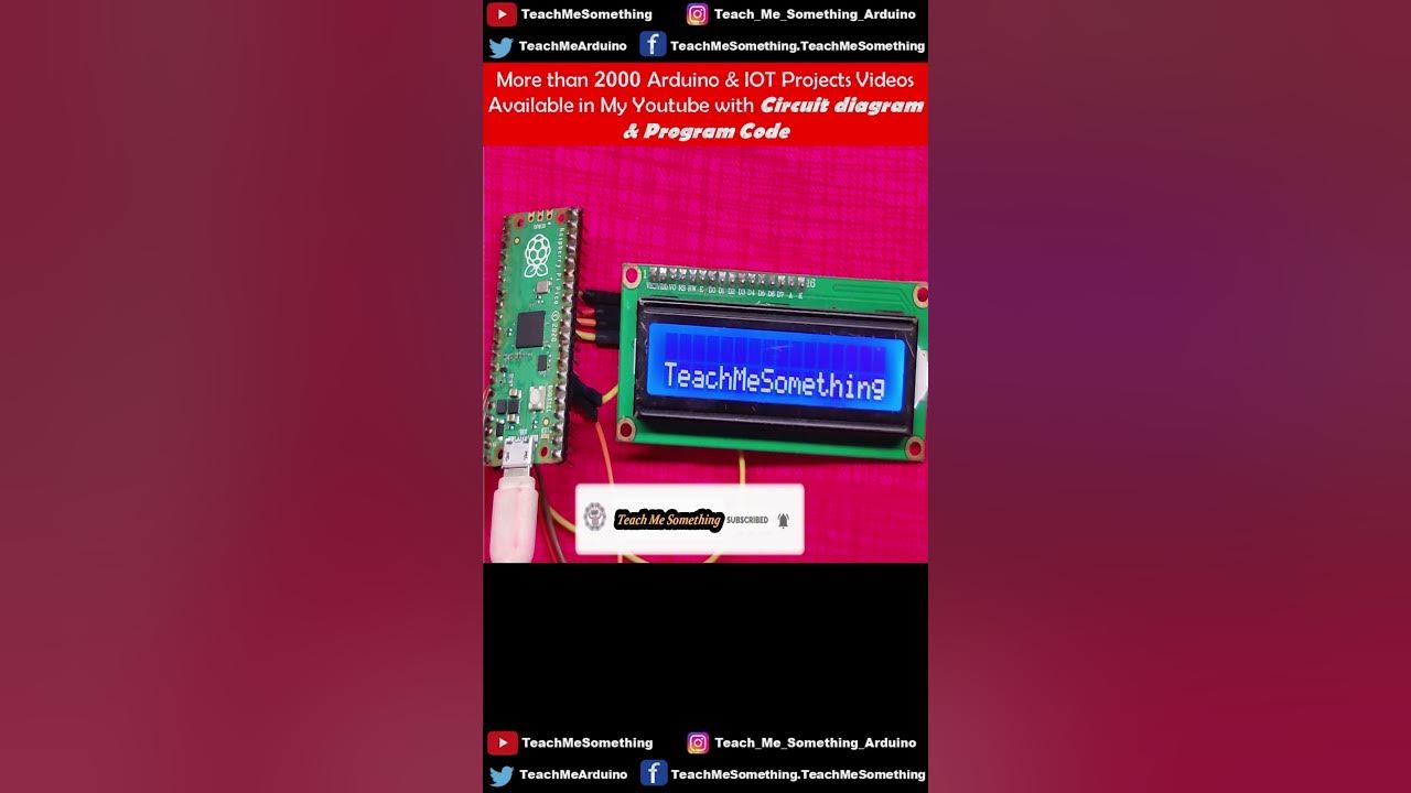 raspberry pi Pico I2C LCD Text Displaying using arduino IDE | Teach me something - YouTube