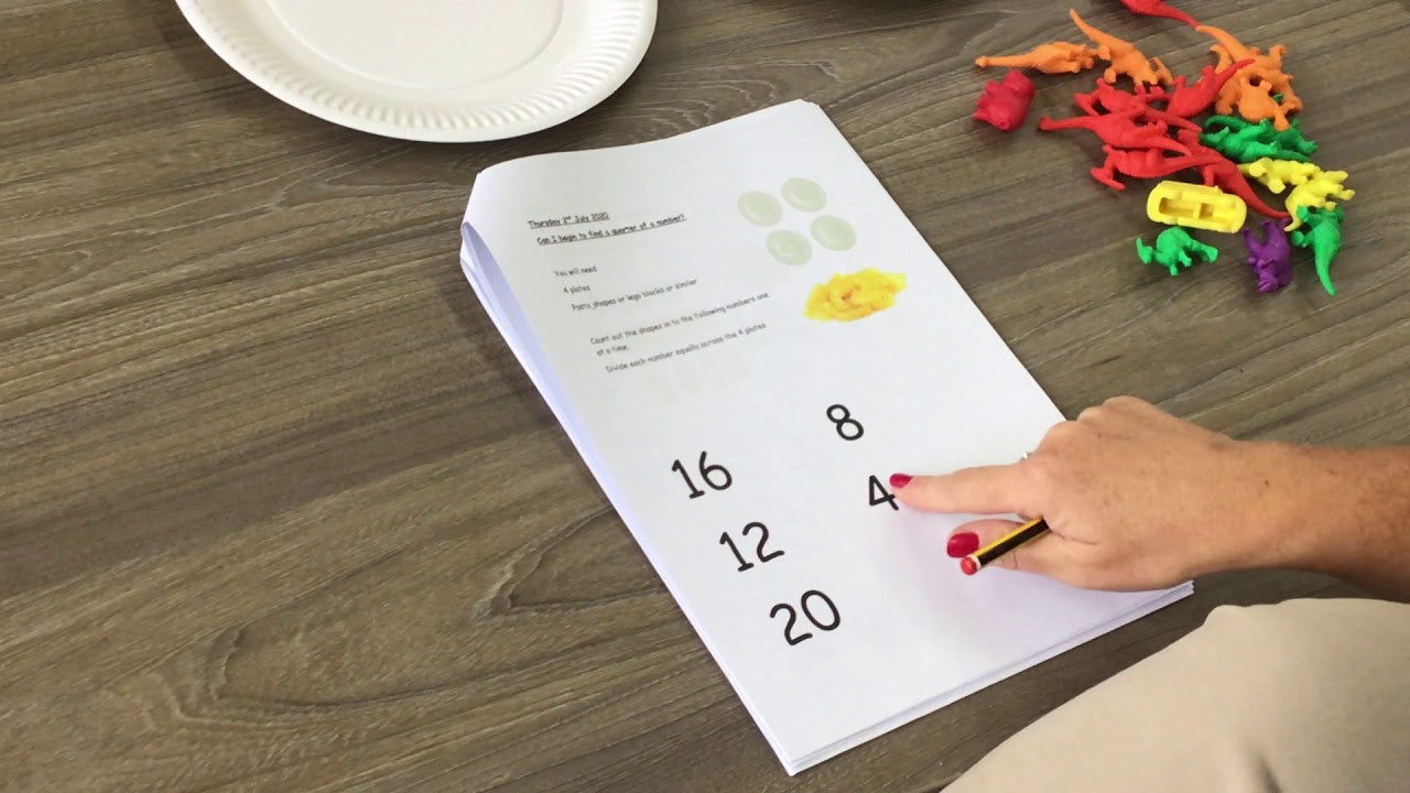 Thursday 2nd July Year 1 maths begin to find quarter of a number - YouTube