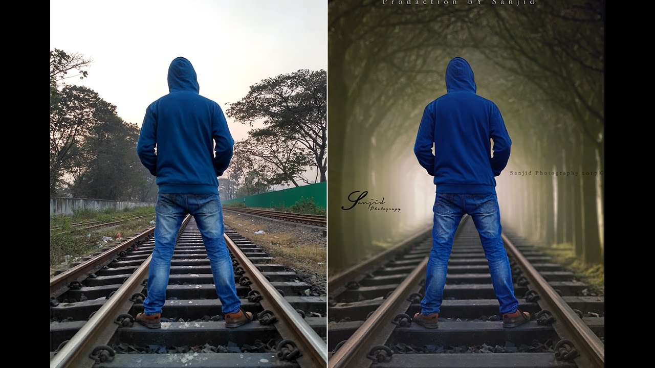 Photoshop Manipulation A Alone Boy In Railway | By Sanjid | Photoshop ...