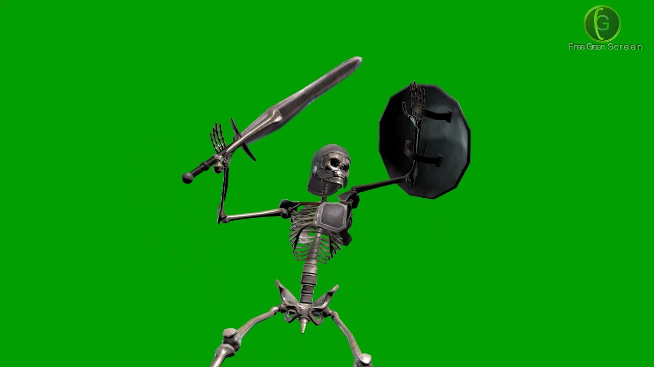 Knight Skeleton with Sword Fighting Green Screeen HD - YouTube