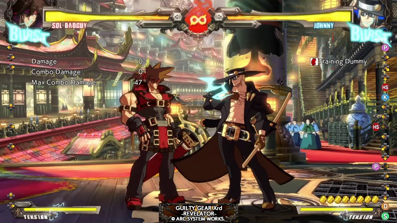 GGXrdr2 Johnny basic combos - YouTube