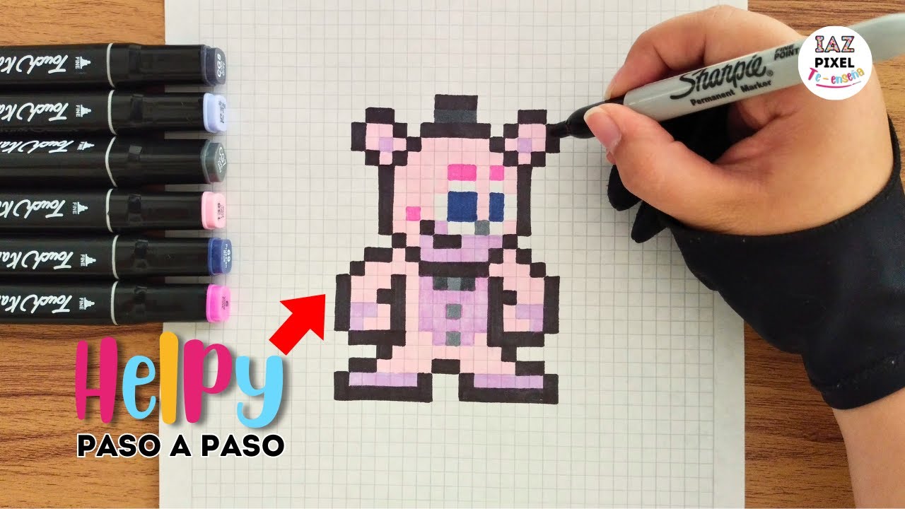 Como pintar a HELPY de FNAF en PIXEL ART – Tutorial paso a paso - YouTube