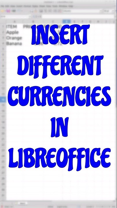 Insert Different Currencies In Liberoffice Libreoffice Linux Tipsandtricks Youtube
