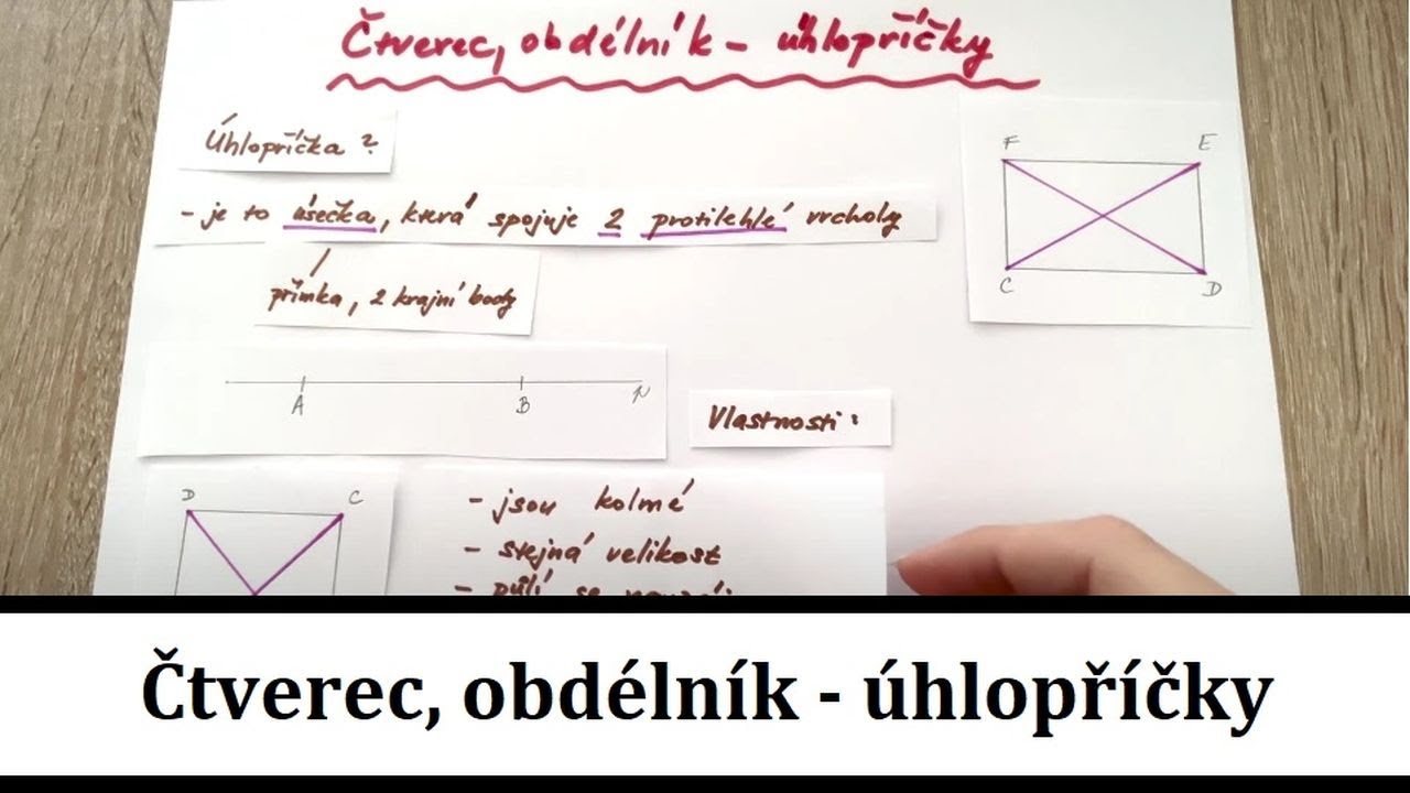 Čtverec, obdélník a jejich úhlopříčky - YouTube