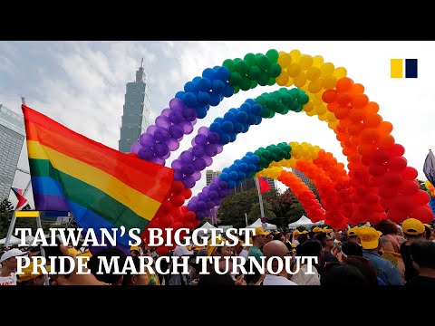 Taiwan's biggest pride march after same-sex marriage legalised