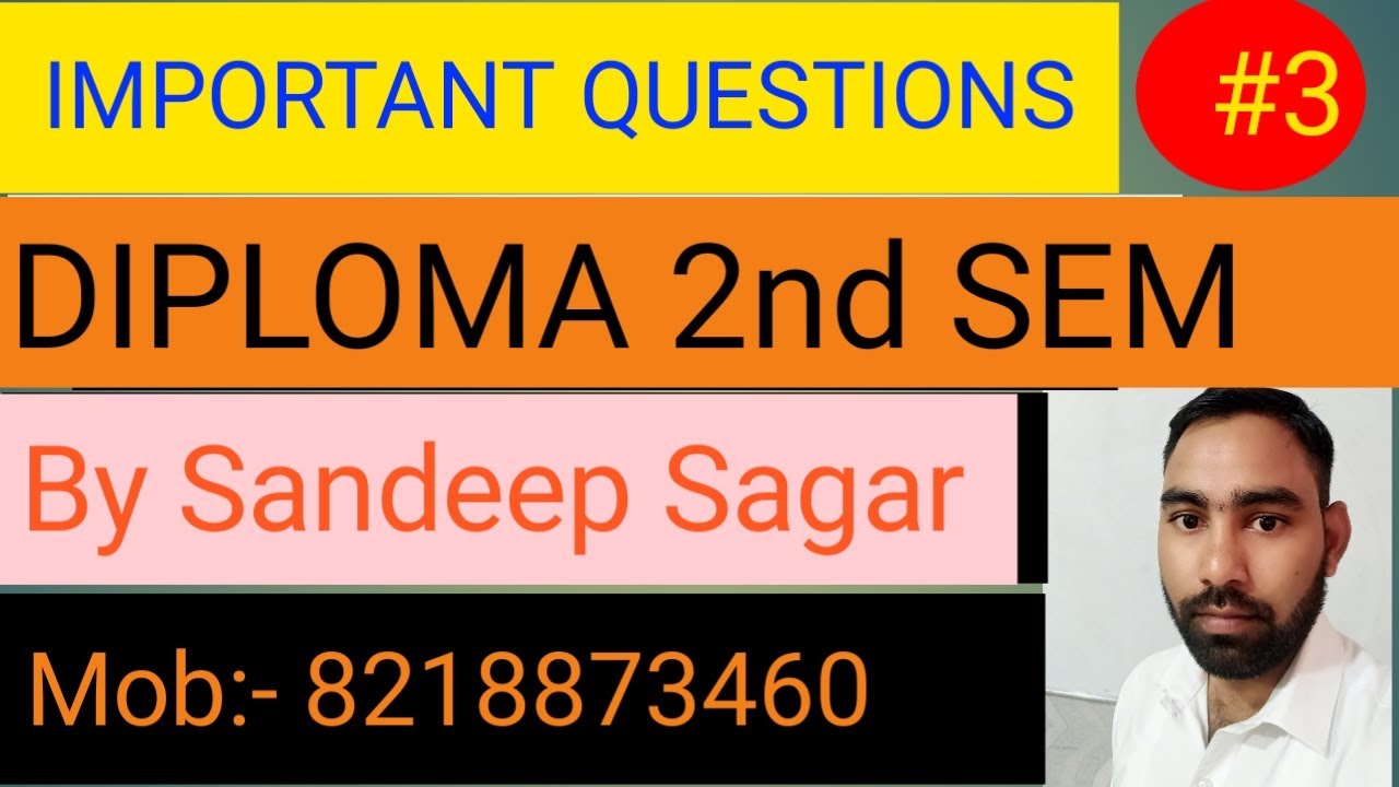 Important questions diploma second semester - YouTube