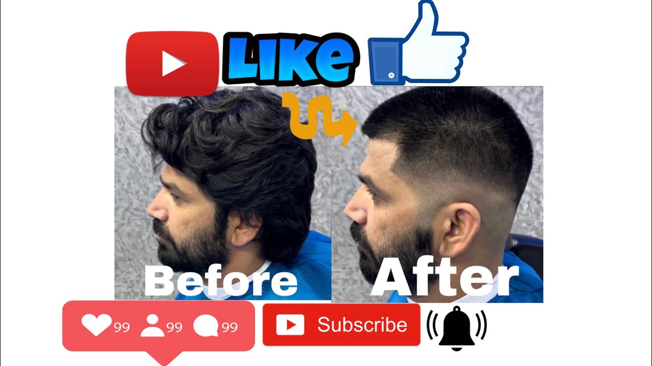 Before and after look chenge buzz fade haircut 💈 ️ - YouTube