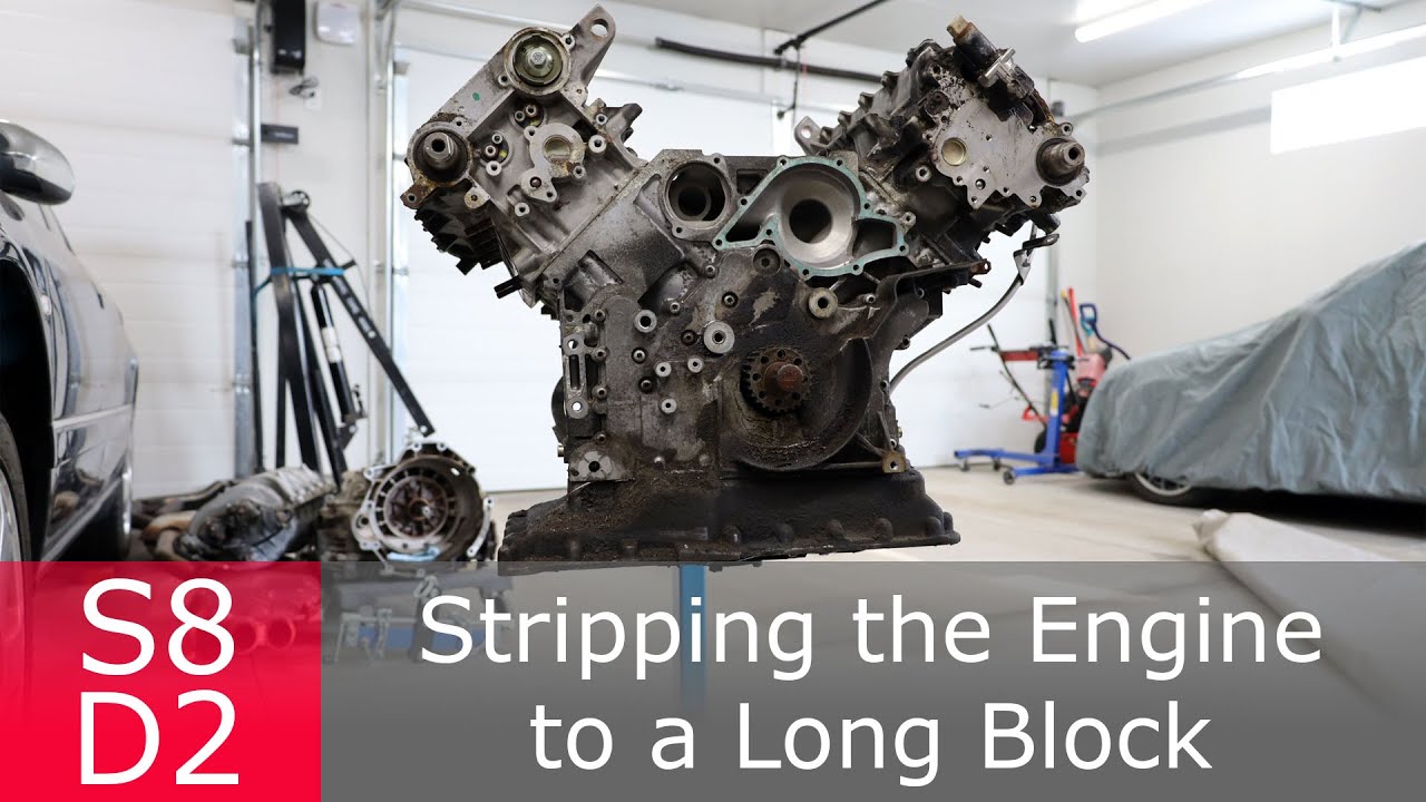 Stripping the S8 D2 Engine & Removing the 5 Speed Transmission - YouTube