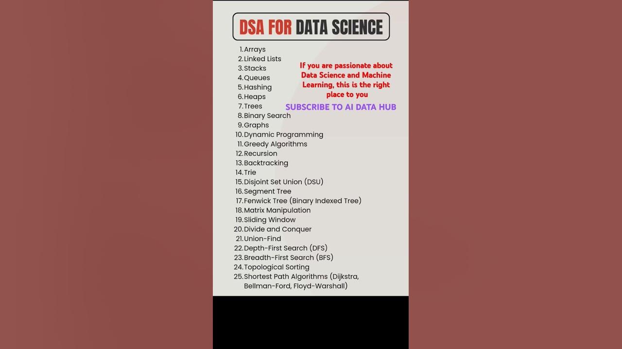 DSA For Data Science 🔥 #datascience #dataanalytics #machinelearning #dataengineering #sql # ...
