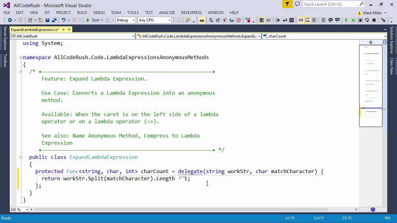 DevExpress CodeRush: Expand Lambda Expression - YouTube DevExpress CodeRush: Expand Lambda Expression - YouTube