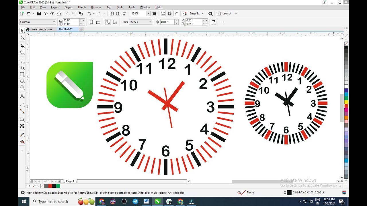Clock design in coreldraw | CorelDRAW Tutorial | coreldraw - YouTube