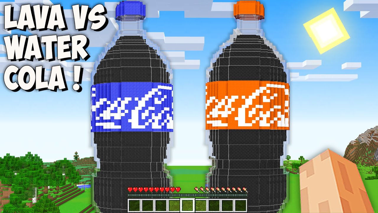 I found WATER vs LAVA GIANT COLA in Minecraft! This is THE BIGGEST COLA ...
