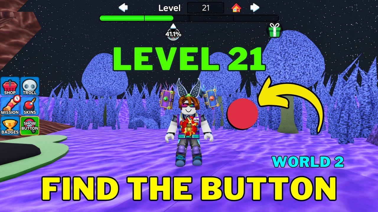 How To Complete Roblox Find The Button World 2 Level 21 - YouTube