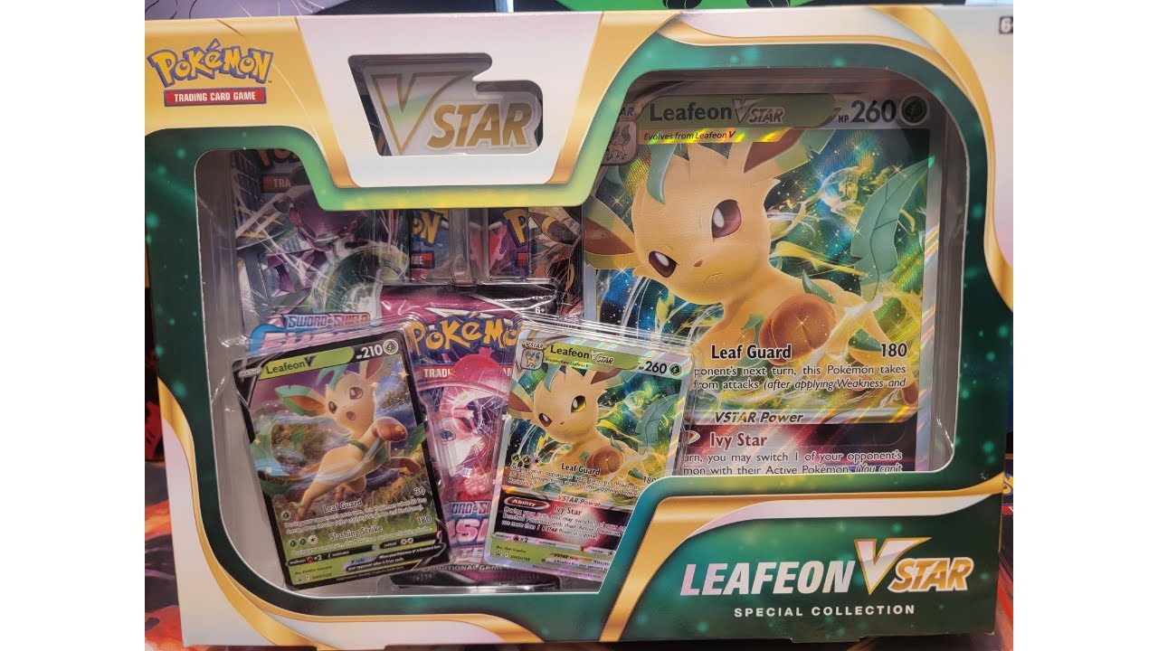 Pokemon Opening Leafeon V Star Collection Box - YouTube