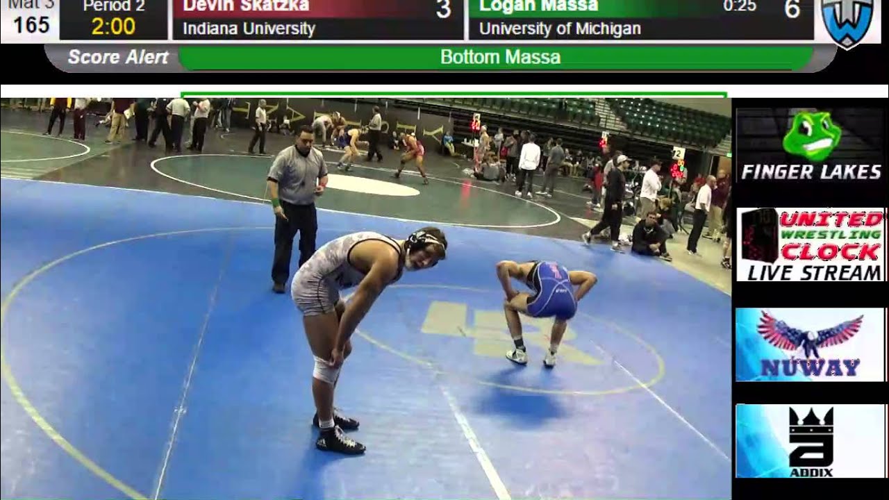 165 lb. EMU Open Finals: Logan Massa (U. of Michigan) vs Devin Skatzka ...