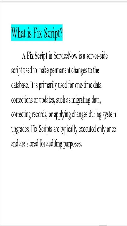 Fix script in Servicenow #fix #script #servicenow #scripting #serverside #api # ...