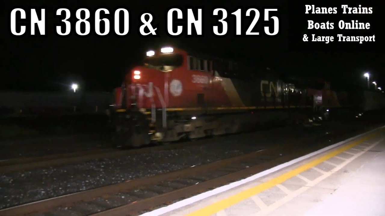 CN 3860 & CN 3125 Locomotives Lead Manifest Train Strathroy Sub - YouTube