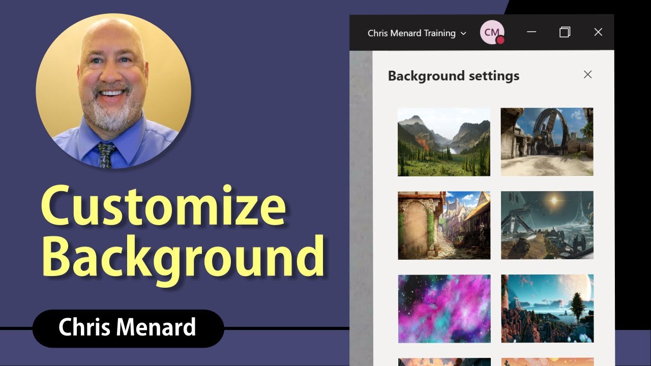 Teams: Create customized backgrounds for Meetings by Chris Menard - YouTube