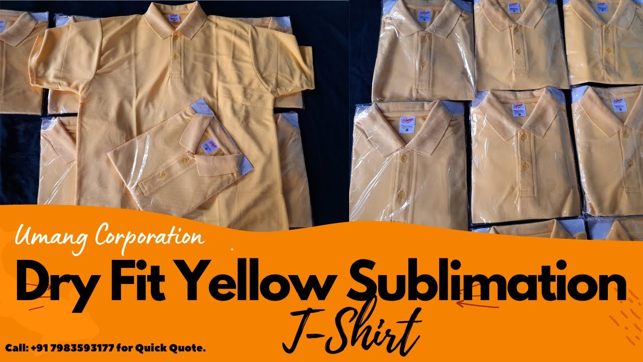 Dry Fit Yellow Sublimation T-Shirt | Sublimshirt t-shirt Yellow For ...