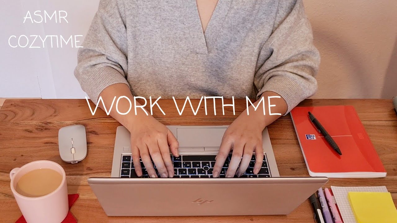 ASMR Work with me | Realistic & subtle working sounds | Keyboard ...