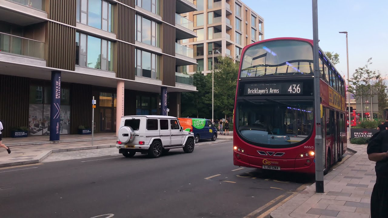 Journey on the London Bus Route 436 WHV5 (LJ61 GWA) Volvo Wright Gemini ...