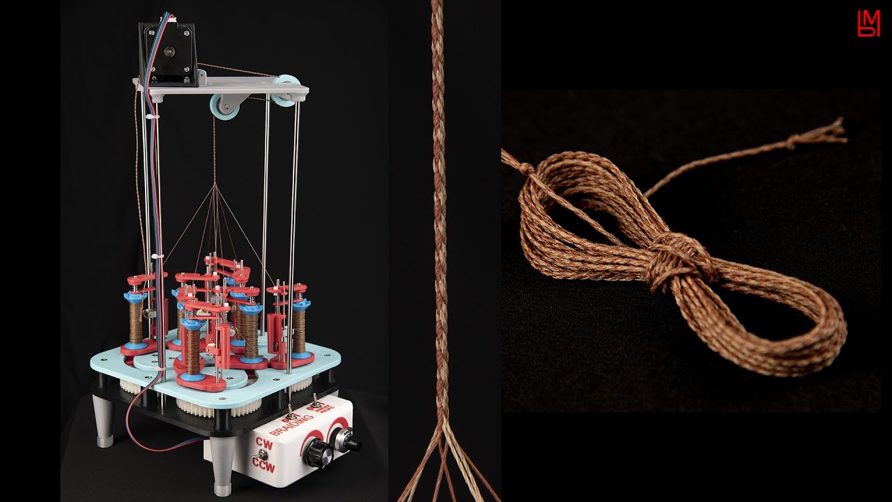 Rope braiding machine 3d printed - YouTube