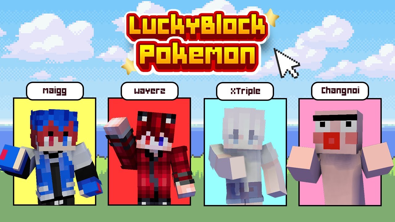 โดนชวนมาเปิดแล้วสู้กันใน Minecraft Lucky Block Pokemon ft.@maigg12 ...
