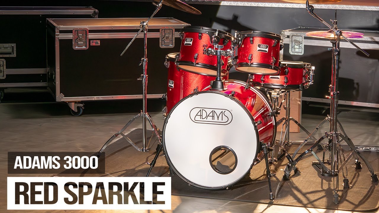 Drumstel Adams 3000 A352HC Red Sparkle - YouTube