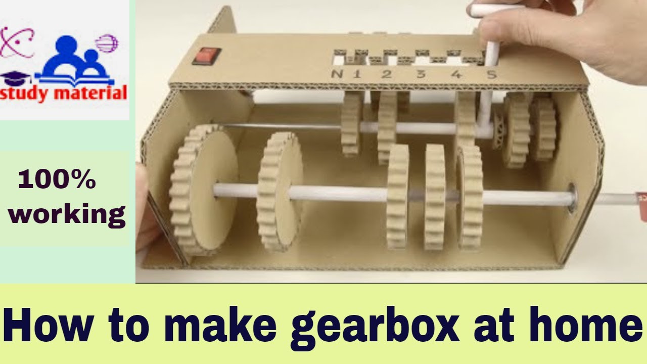 Homemade gear box | gearbox | cardboard working project | cardboard ...