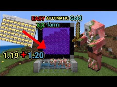 How To make automatic gold farm Minecraft 1.19+1.20 100% working farm 😱 ...