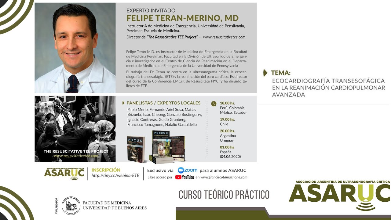 WEBINAR Ecocardiografia Critica con el Dr Felipe Teran - YouTube