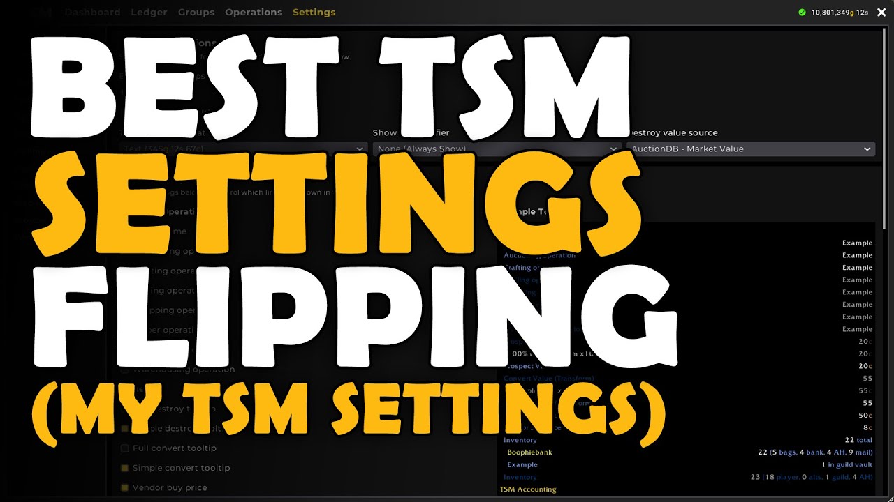 Best TSM Settings for Flipping in WoW | My TSM Settings | WoW Gold ...