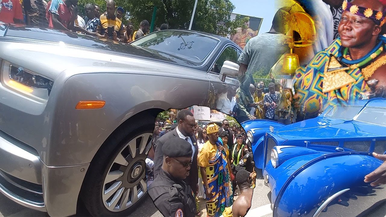 Nana Kwame Bediako Cheddar and wife arrive at Manhyia with Rolls-Royce ...