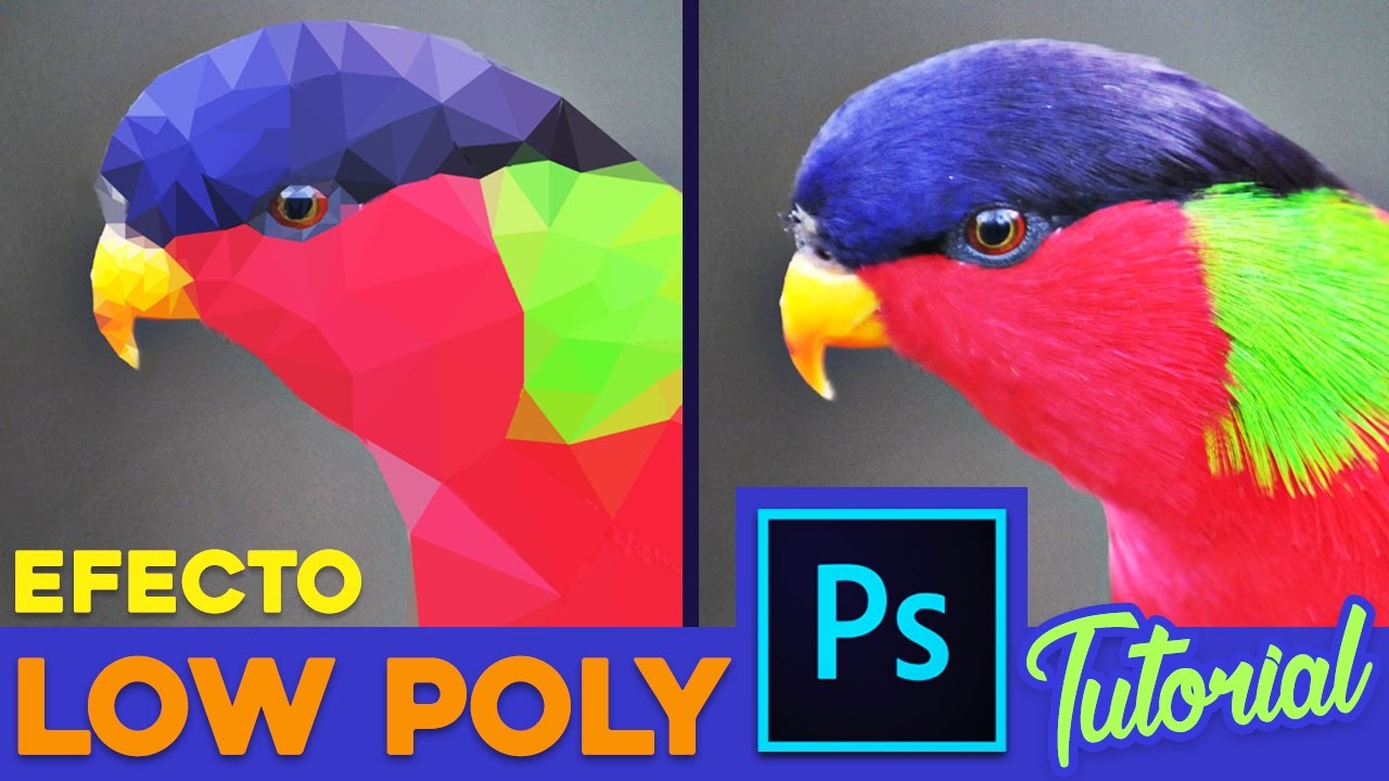 Photoshop CC | Efecto Low Poly en una imagen (pocos poligonos) | Tutorial en Español - YouTube