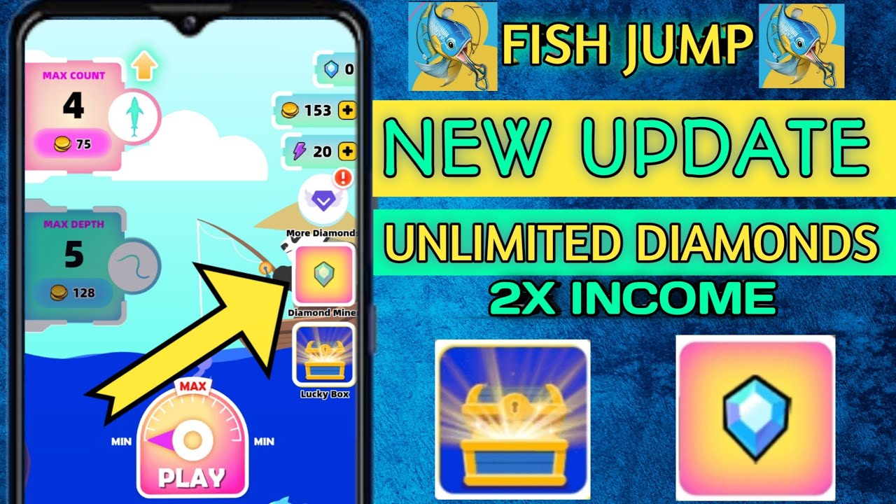 FISH JUMP APP NEW UPDATE || UNLIMITED DIAMONDS|| 2X INCOME - YouTube
