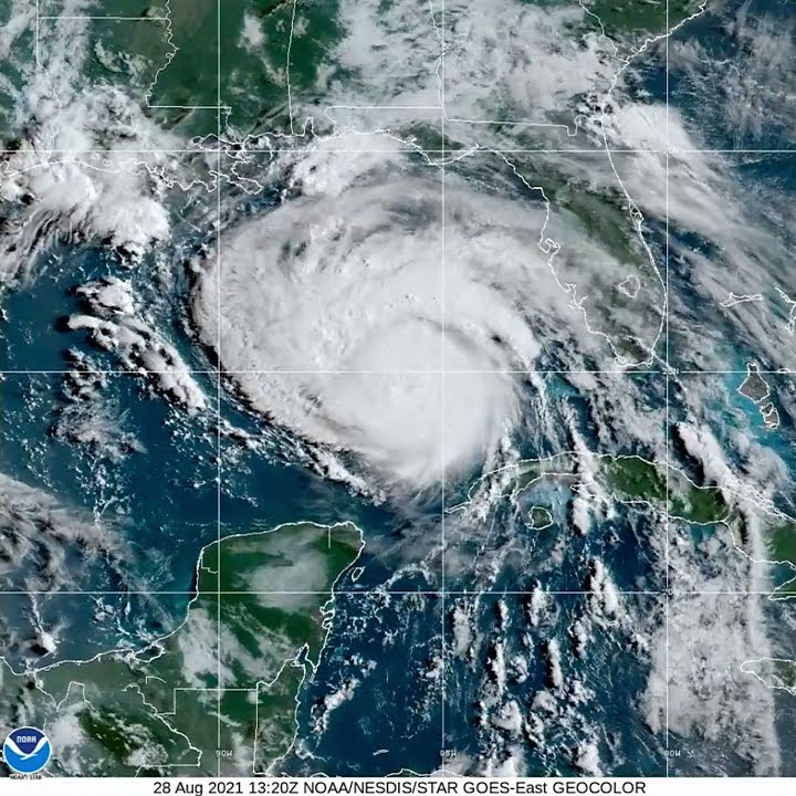 [60 Fps] Hurricane Ida Viewed From Space Full Satellite Timelapse