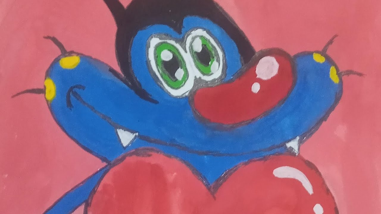easy and simple Oggy painting Tutorial 🎨|| Oggy and tha cockroach ️# ...