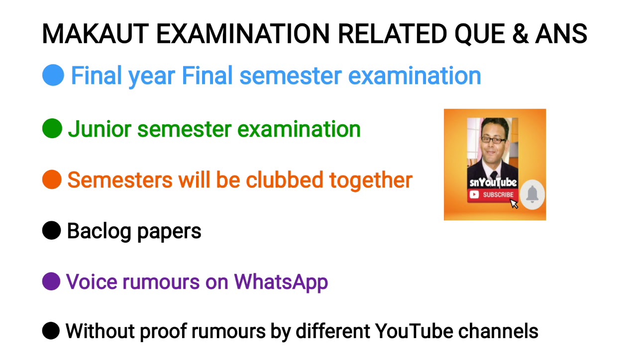 MAKAUT EXAMINATION RELATED QUESTIONS AND ANSWERS - YouTube