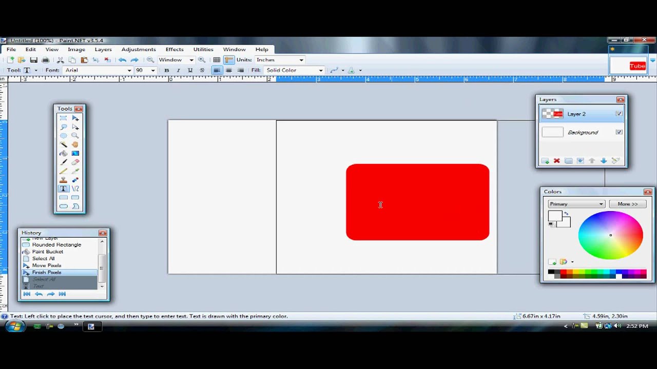 how to make a youtube logo in paint.net - YouTube