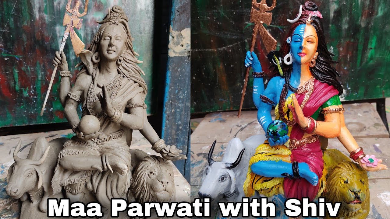 Shiv Parwati idol making | how to make shiv parwati idol | mahadev ...