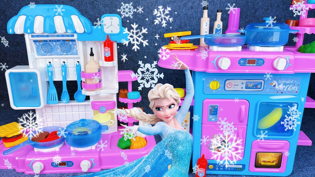 10 Minutes Satisfying with Unboxing Frozen Elsa Kitchen Cooking Playset ...