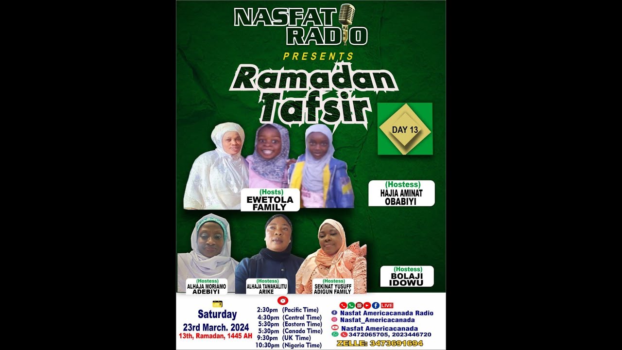 NASFAT RADIO TAFIR DAY 13 . TOPIC - AL IBADA FIL ISLAM - YouTube