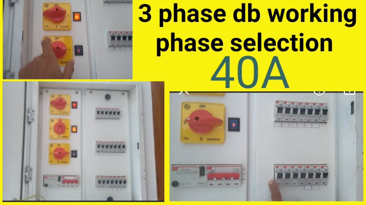 3 phase db working phase selection mcb#i love god - YouTube