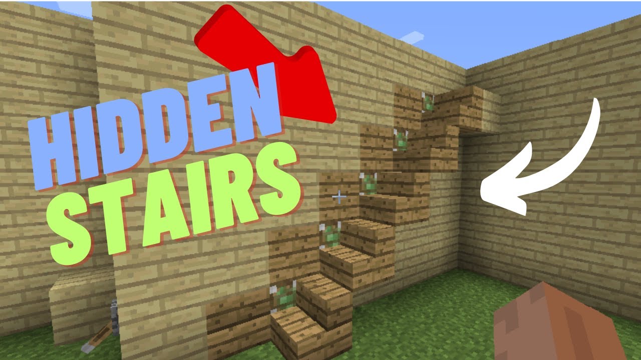 Minecraft: How to make hidden automatic Stairs(Tutorial) - YouTube