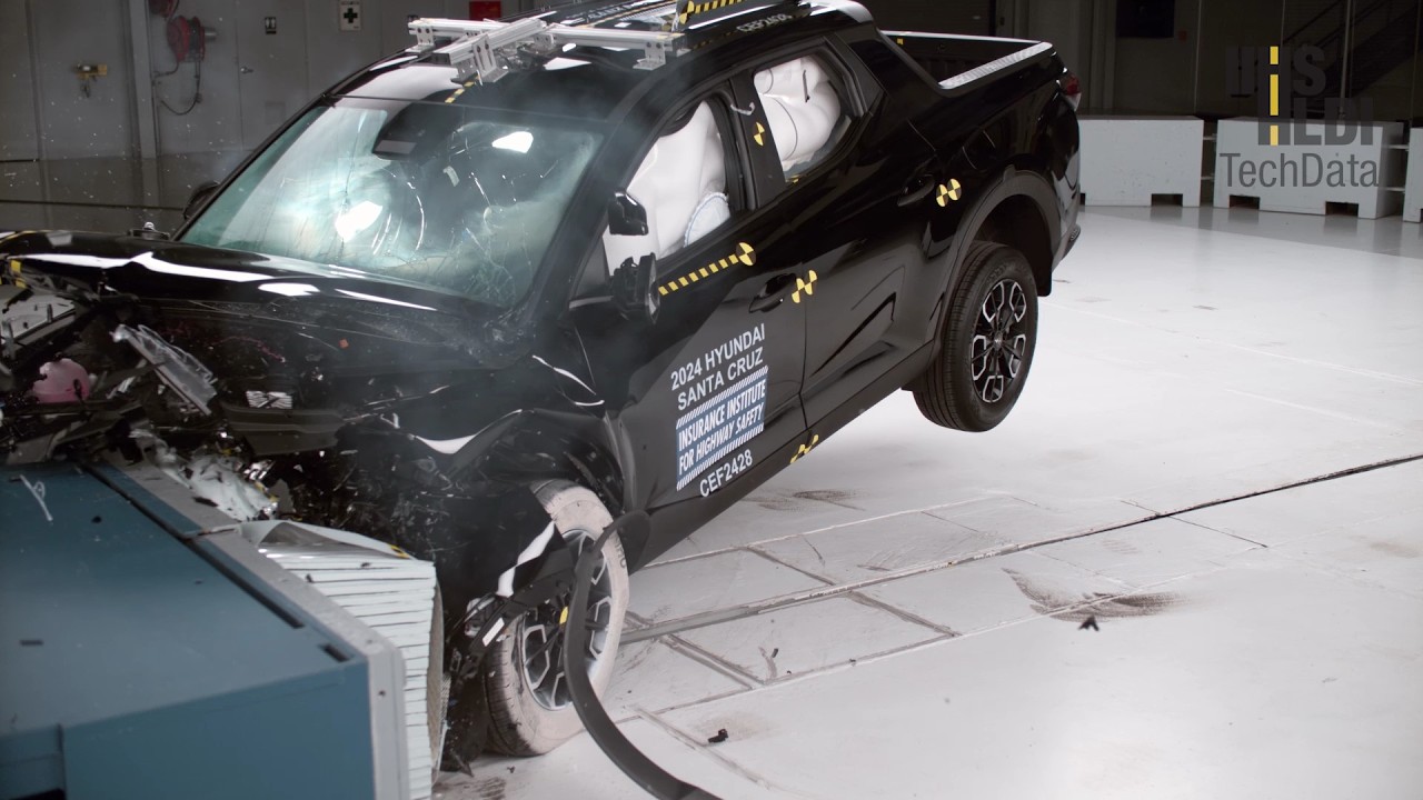 [현대 싼타크루즈 - NX4A OB] IIHS 업데이트 부분정면 충돌테스트 - YouTube