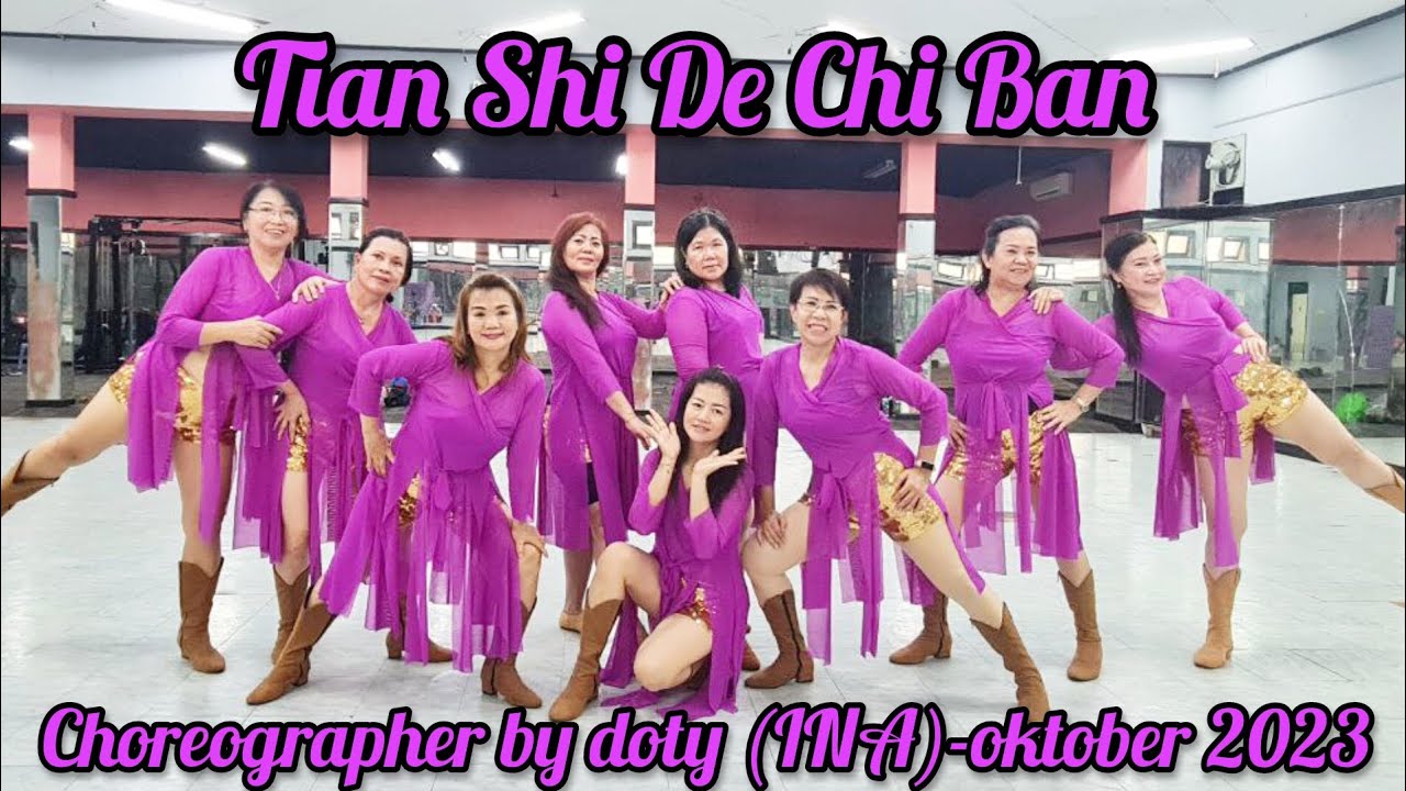 Tian Shi De Chi Ban//Line Dance//Coach Sugeng//TDM Ladies - YouTube