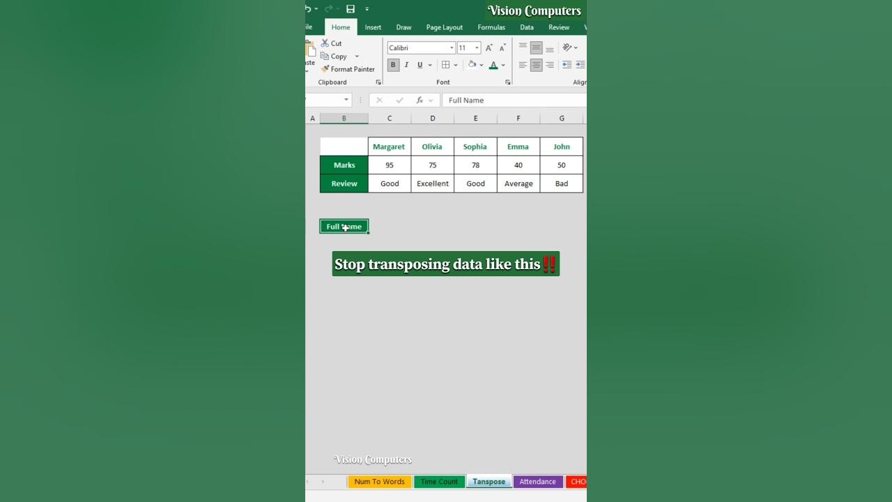 Stop transposing data like this in Excel ‼️ Try Excel function to transpose row data into ...